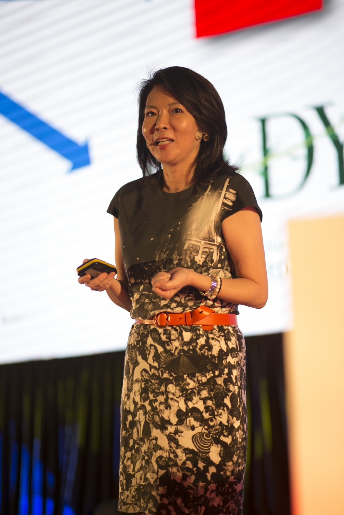 COSMO CEO and President, Kumi Sato, speaks at the Lean In Asia Summit ...